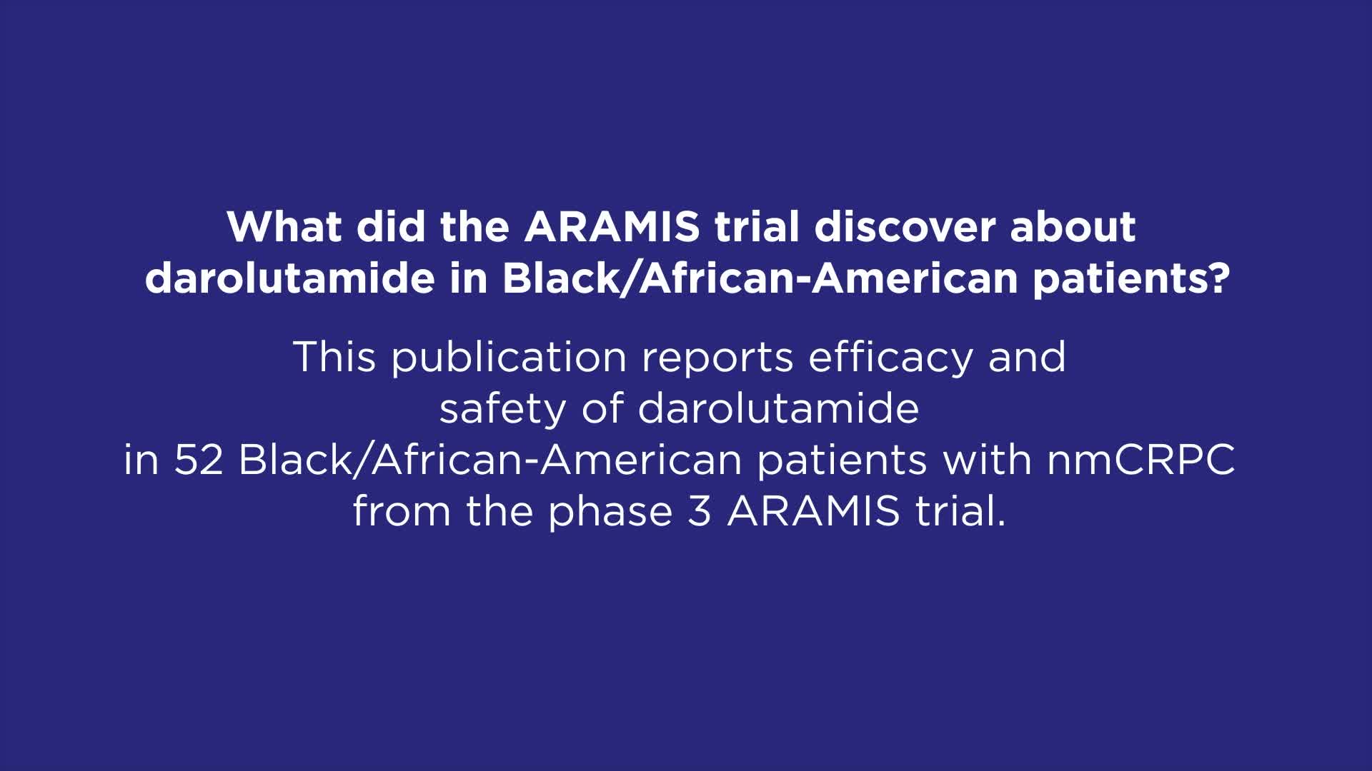 Darolutamide in Black/African-American patients (ARAMIS) - VJBM